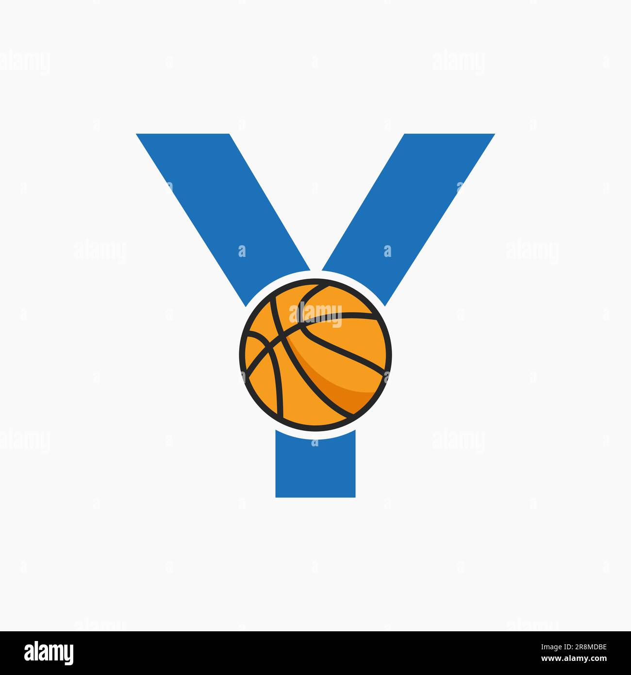 Basketball Logo On Letter Y Concept. Basket Club Symbol Vector Template ...
