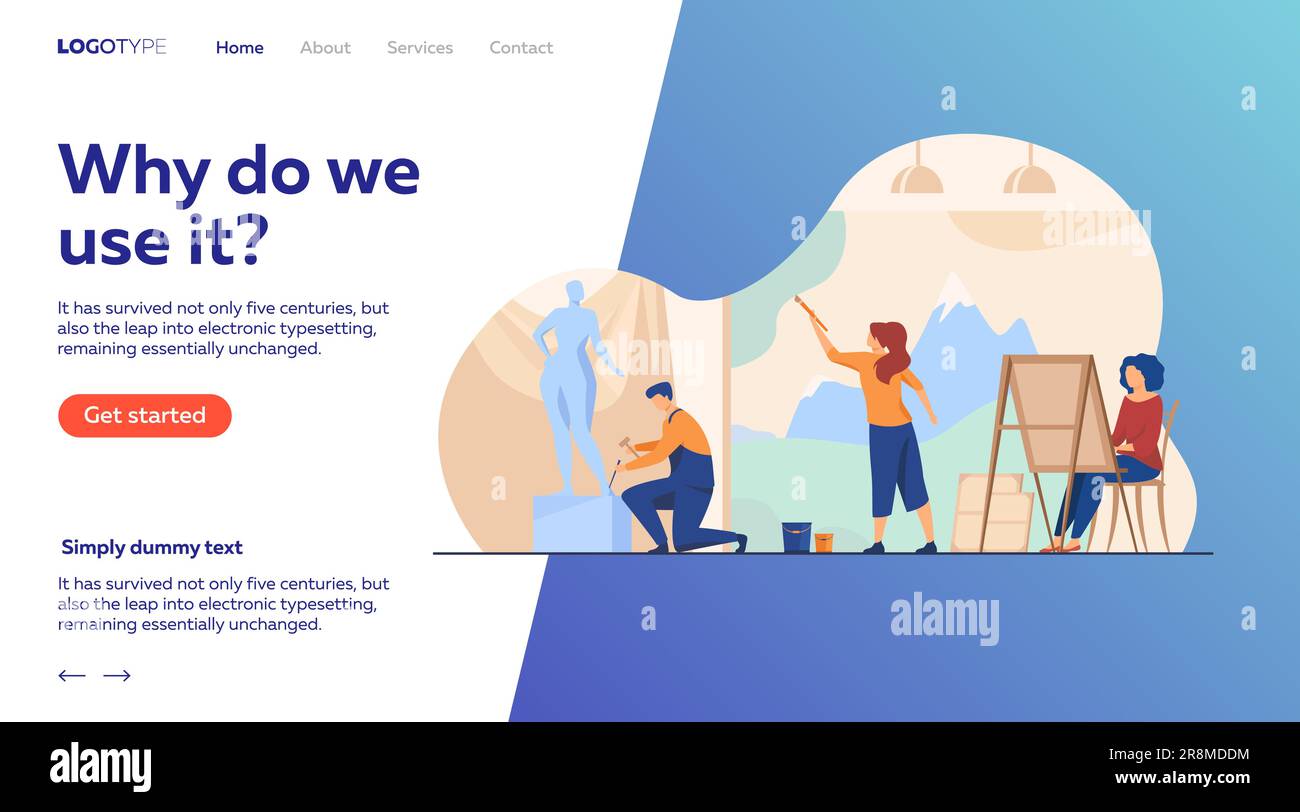 Artists creating artworks flat vector illustration Stock Vector Image ...