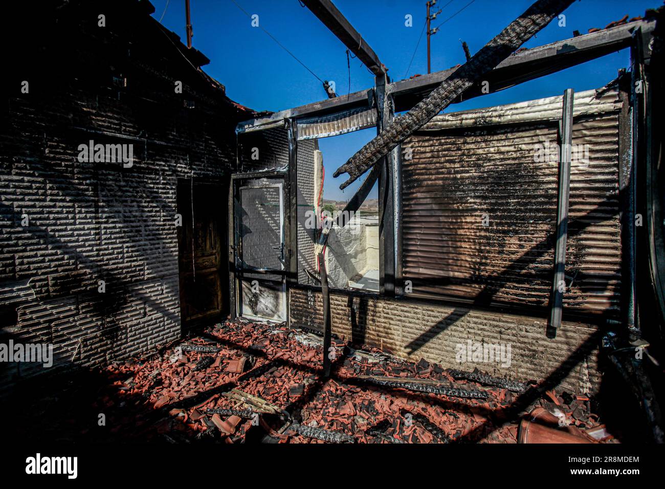 Ramallah, Palestine. 21st June, 2023. A view of burnt Palestinian house ...