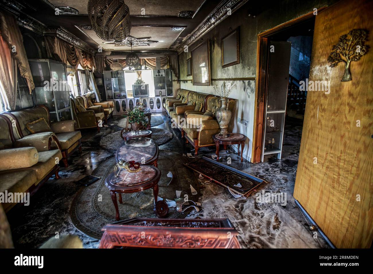 Ramallah, Palestine. 21st June, 2023. A view of burnt Palestinian house ...