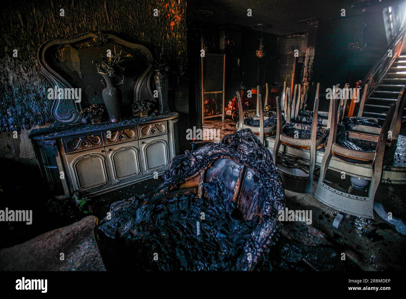 Ramallah, Palestine. 21st June, 2023. A view of burnt Palestinian house ...
