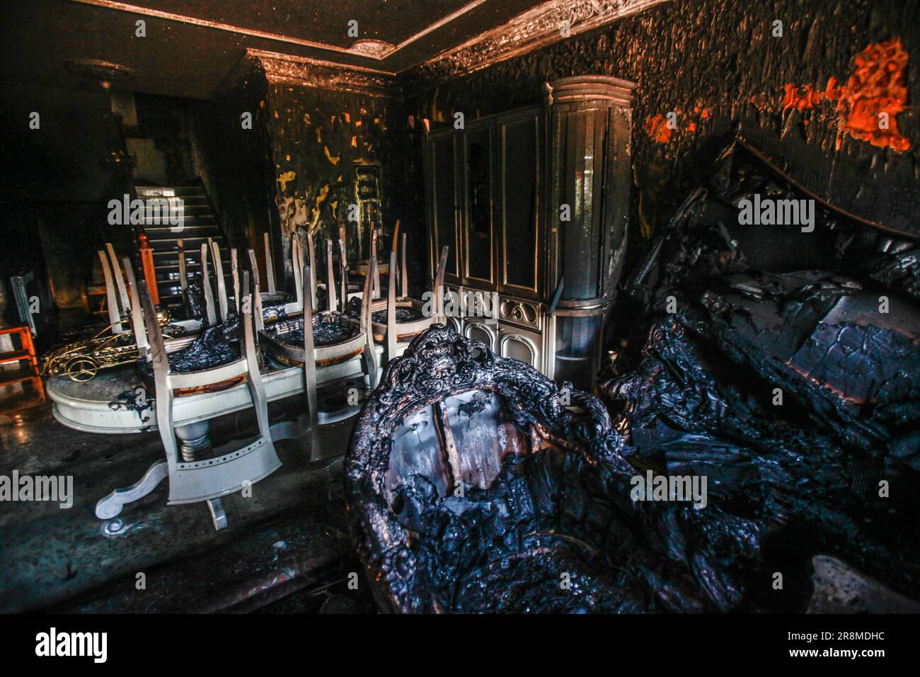 Ramallah, Palestine. 21st June, 2023. A view of burnt Palestinian house ...