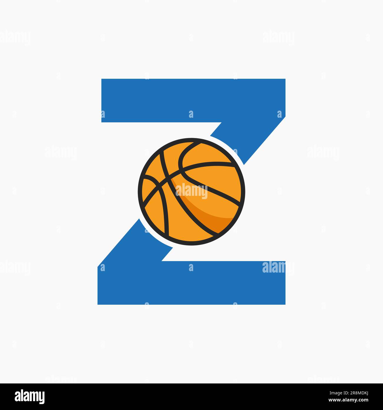 Basketball Logo On Letter Z Concept. Basket Club Symbol Vector Template ...
