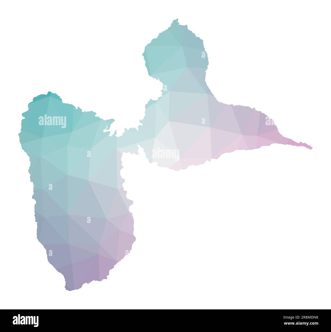 Polygonal map of Grande-Terre. Geometric illustration of the island in ...