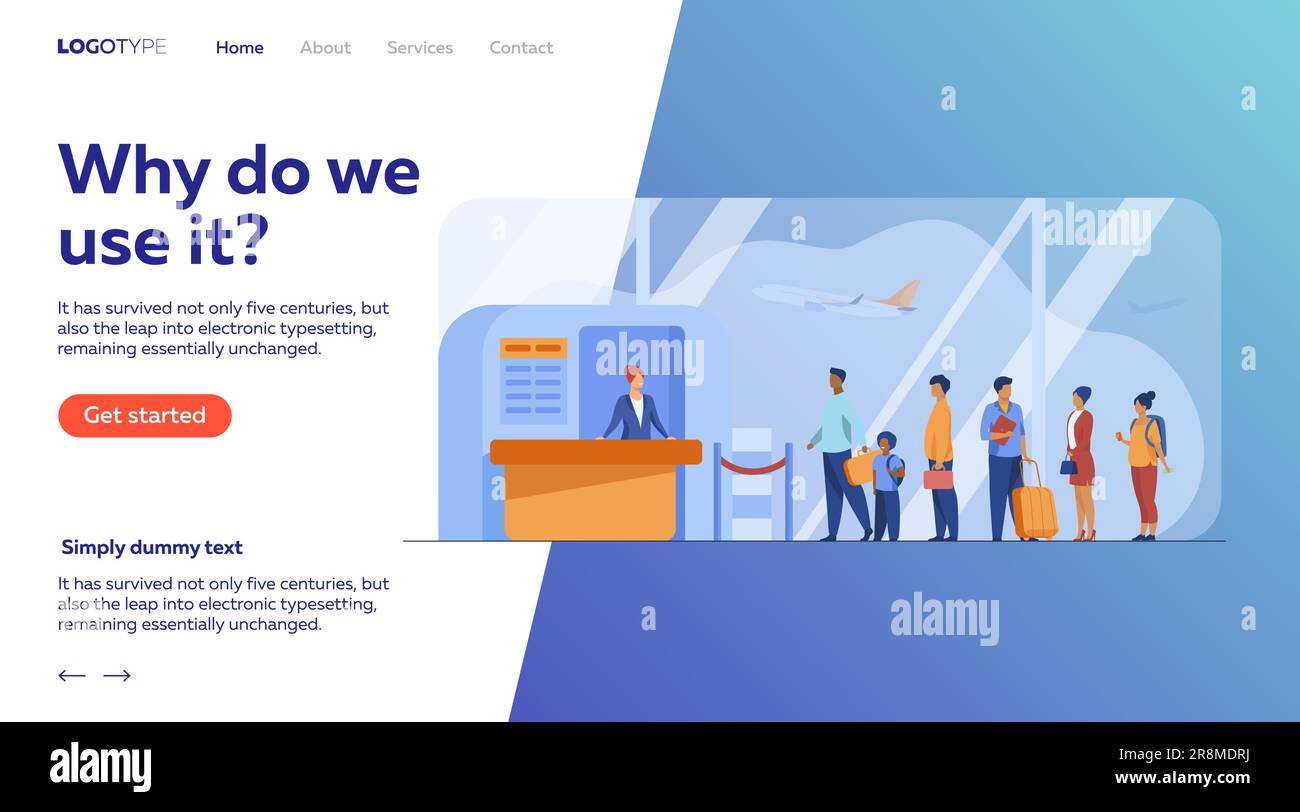 Airport queue vector illustration Stock Vector Image & Art - Alamy