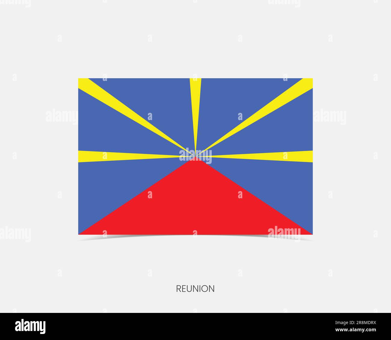 Reunion Rectangle flag icon with shadow Stock Vector Image & Art - Alamy