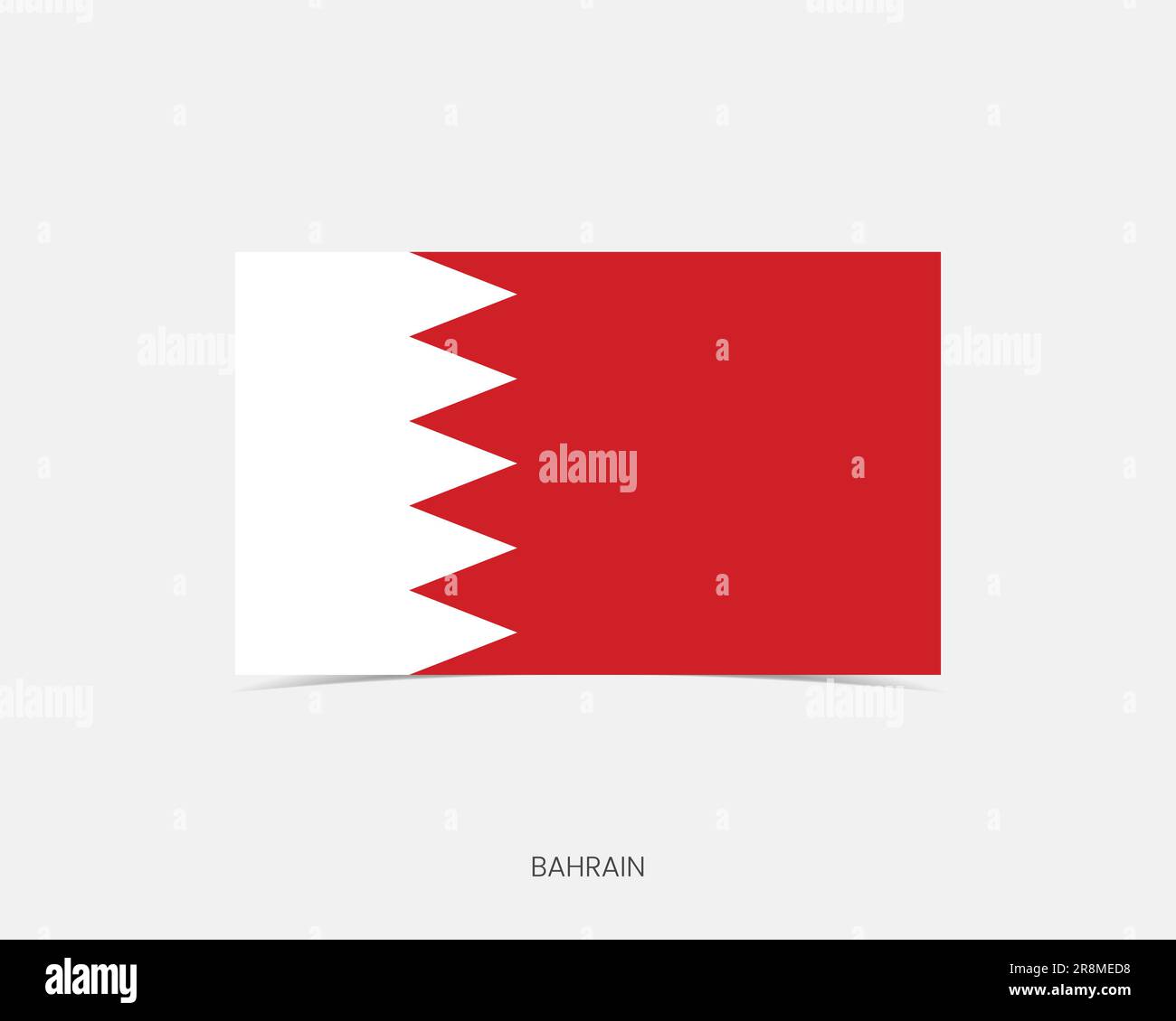 Bahrain Rectangle flag icon with shadow Stock Vector Image & Art - Alamy