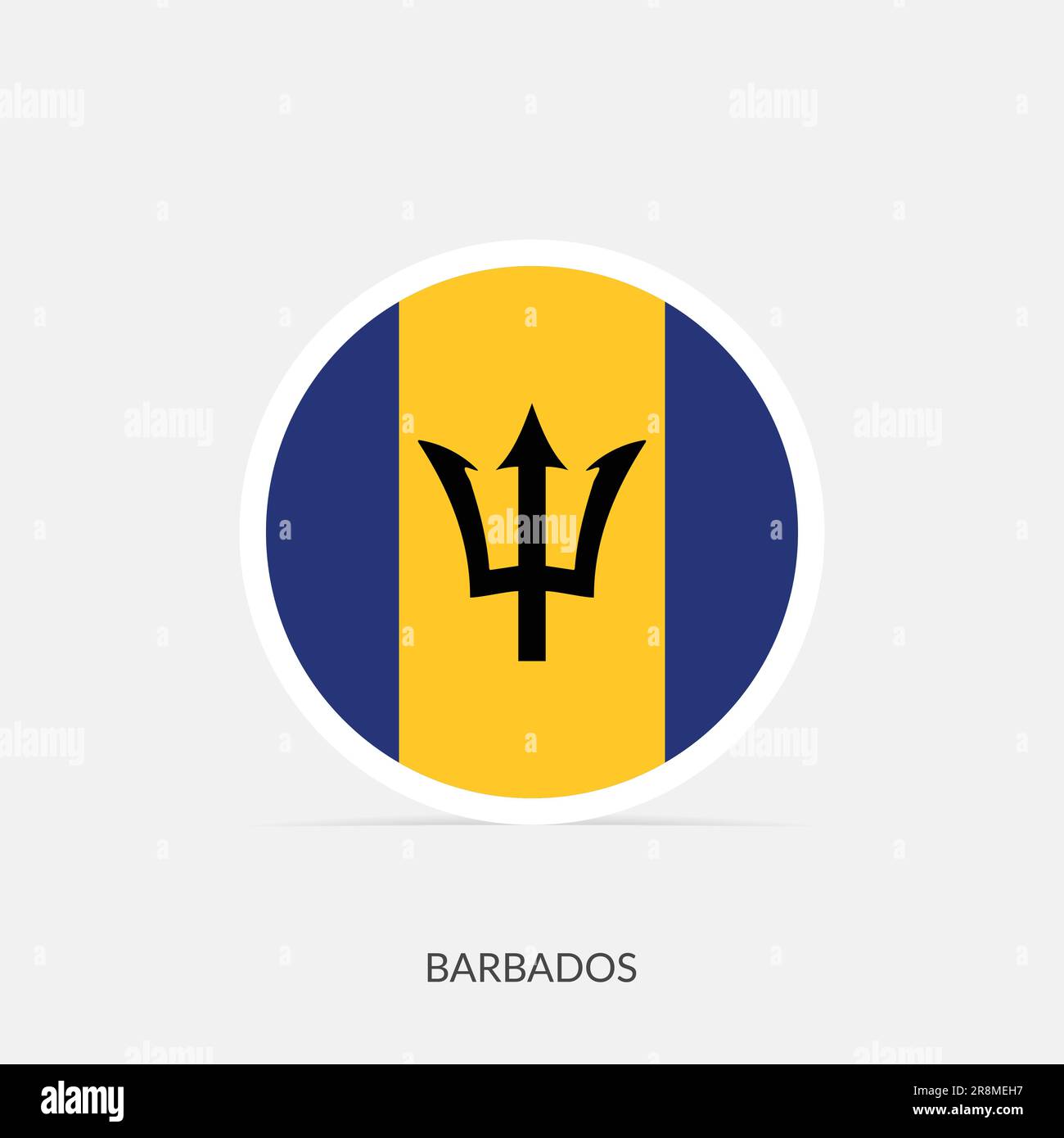 Barbados round flag icon with shadow Stock Vector Image & Art - Alamy