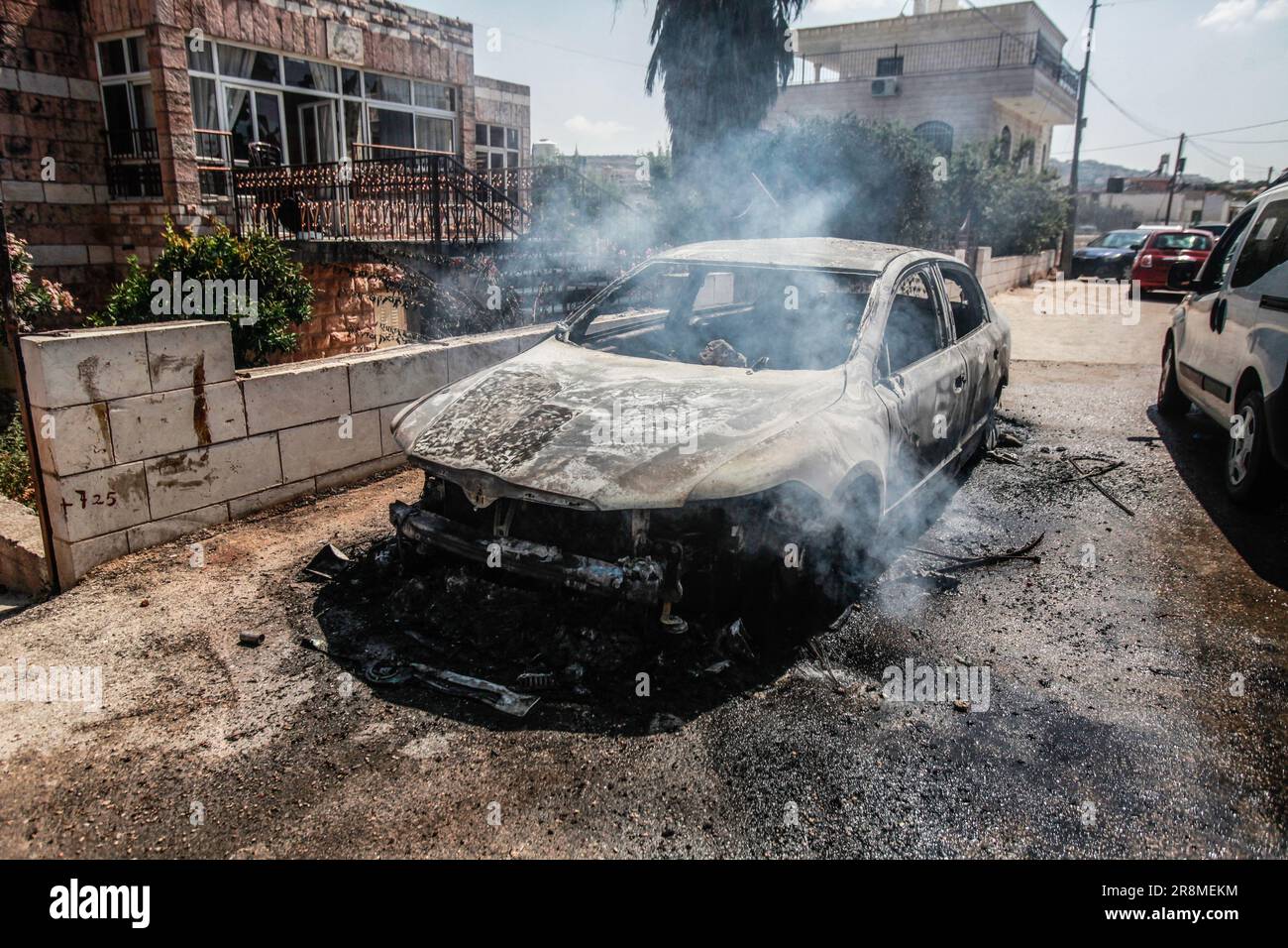 Ramallah, Palestine. 21st June, 2023. A view of burnt Palestinian house ...