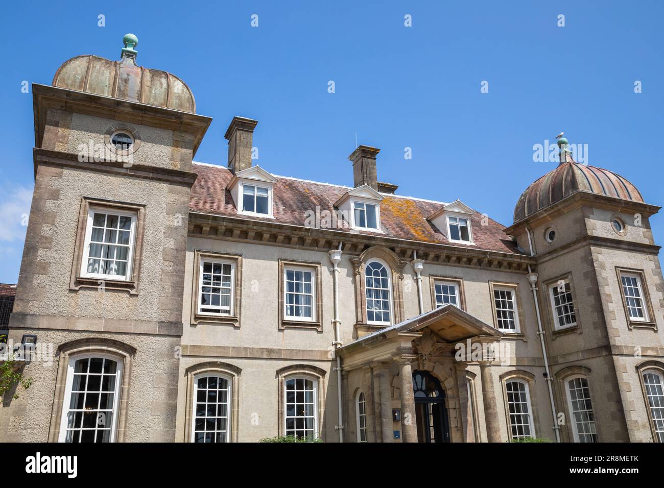 The rear view of Fowey Hall Hotel in Cornwall Stock Photo - Alamy