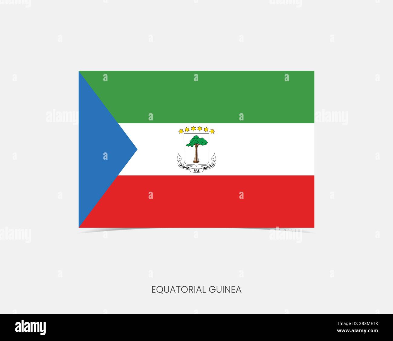 Equatorial Guinea Rectangle flag icon with shadow Stock Vector Image & Art - Alamy