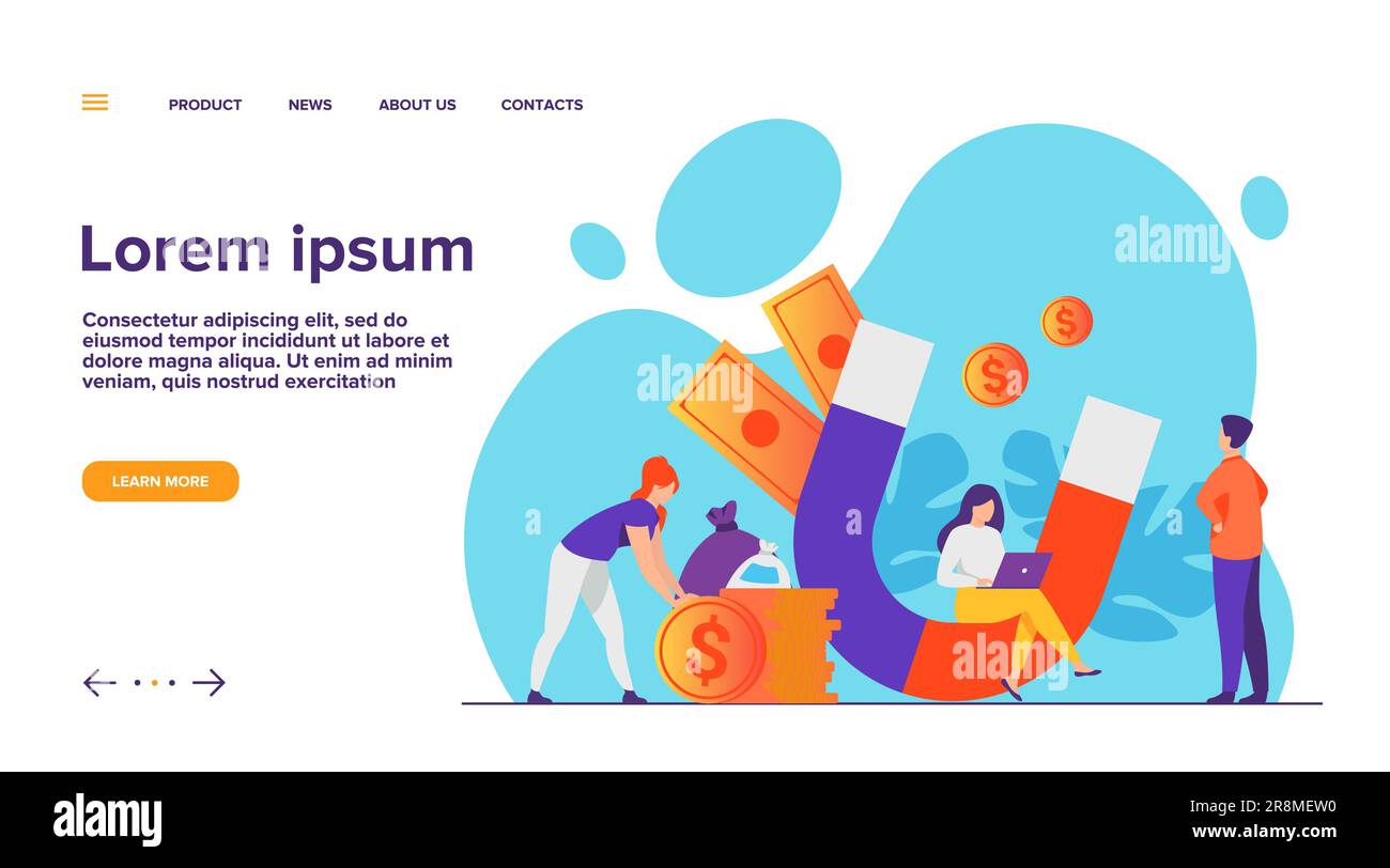 Man attracting money magnet Stock Vector Images - Alamy