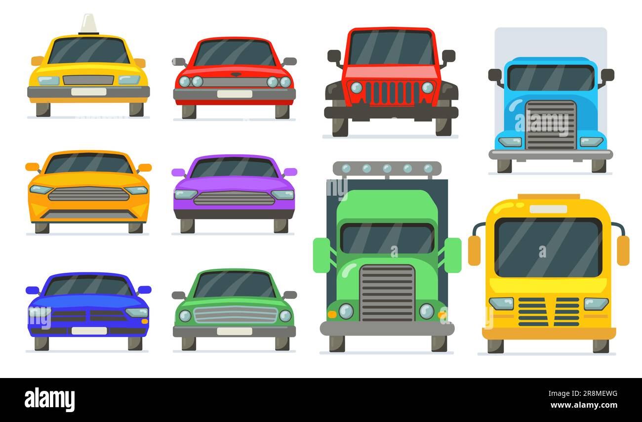 Front view of vehicles set Stock Vector Image & Art - Alamy
