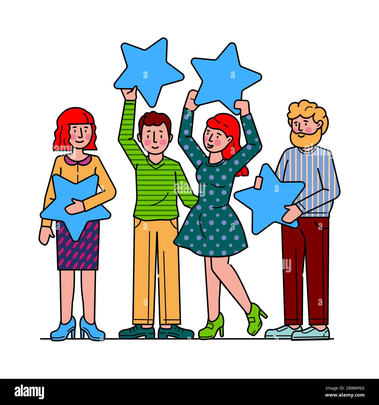 Customer review evaluation flat vector illustration Stock Vector Image ...