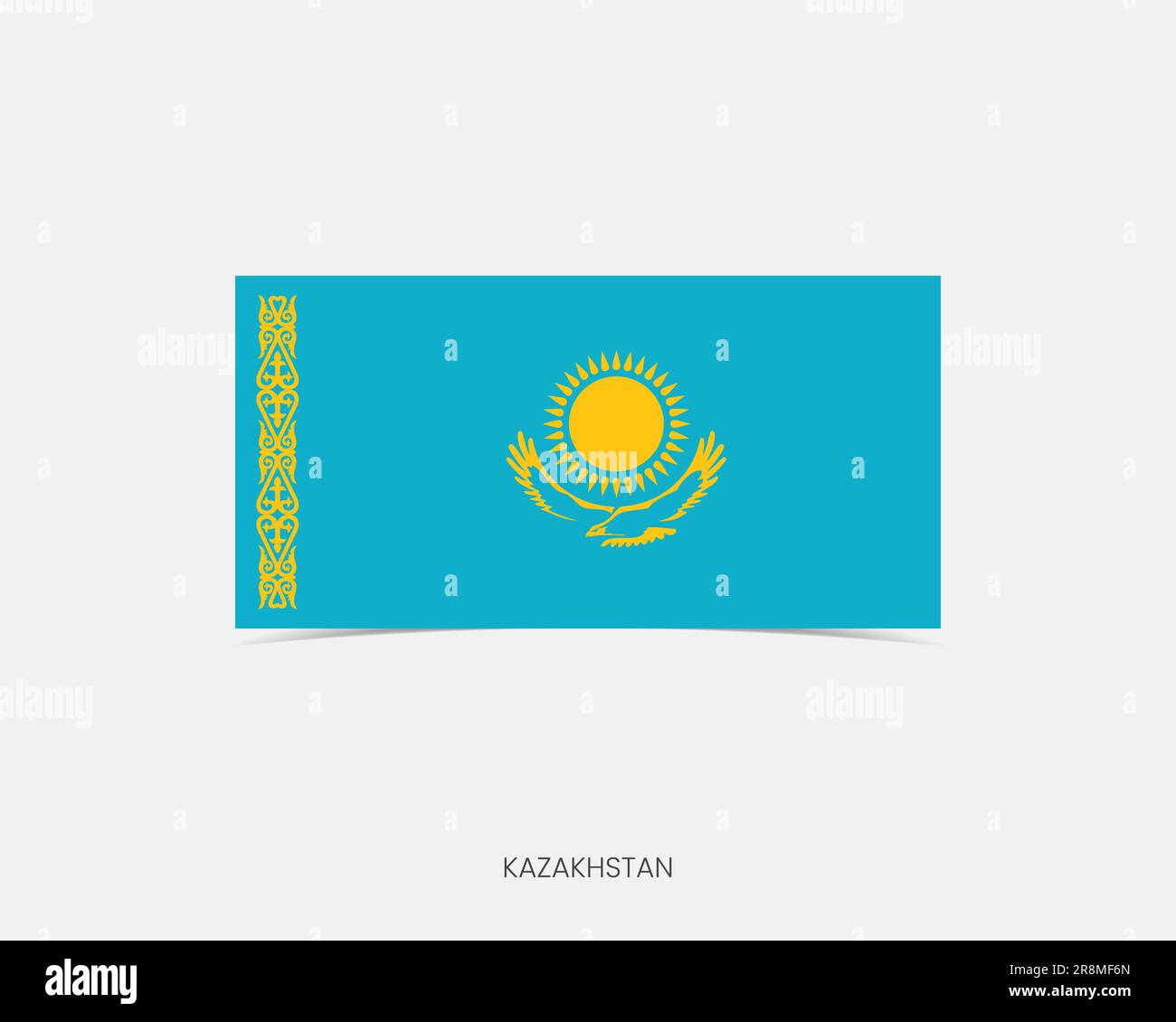 Kazakhstan Rectangle flag icon with shadow Stock Vector Image & Art - Alamy