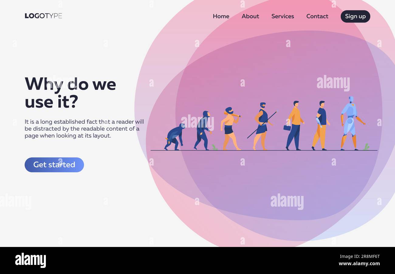 Human evolution from monkey to cyborg Stock Vector Image & Art - Alamy