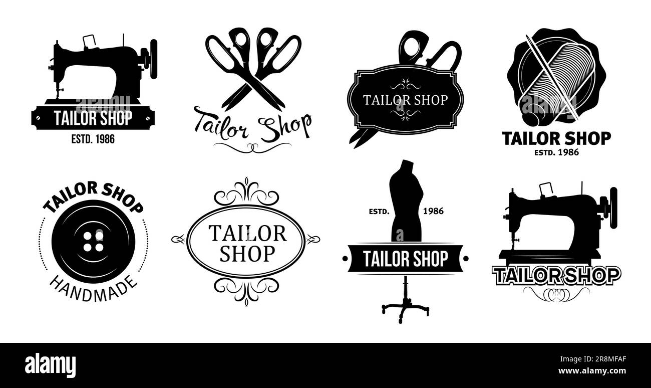 Tailor shop logos set Stock Vector Image & Art - Alamy