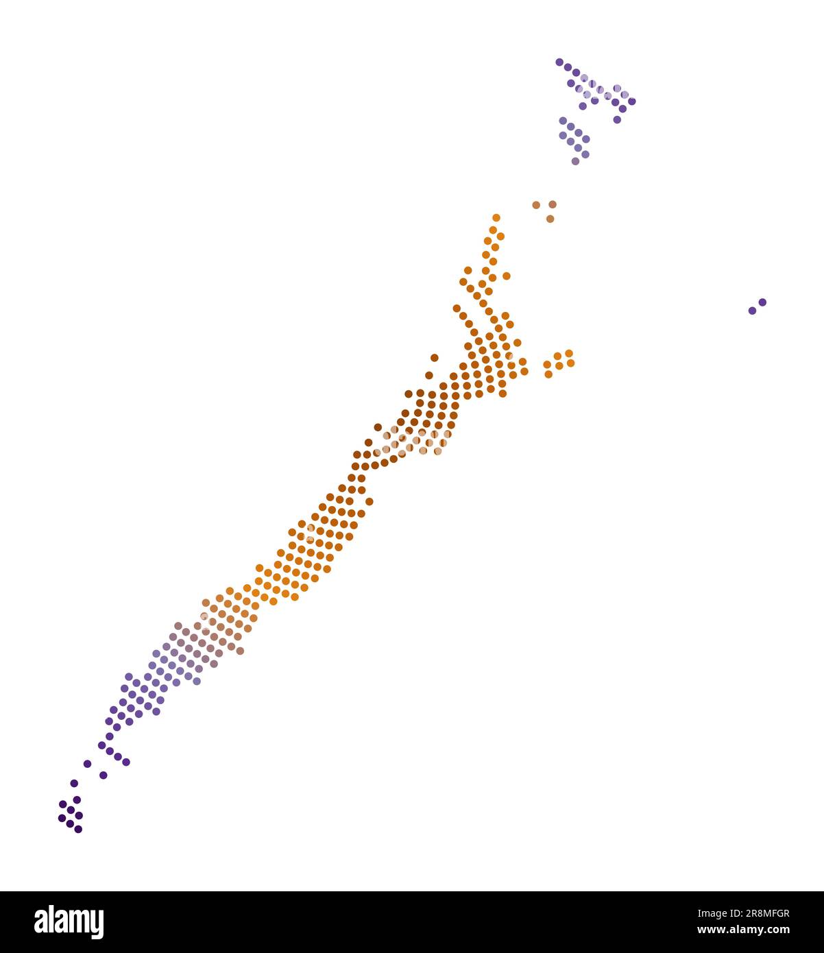 Palawan dotted map. Digital style shape of Palawan. Tech icon of the ...