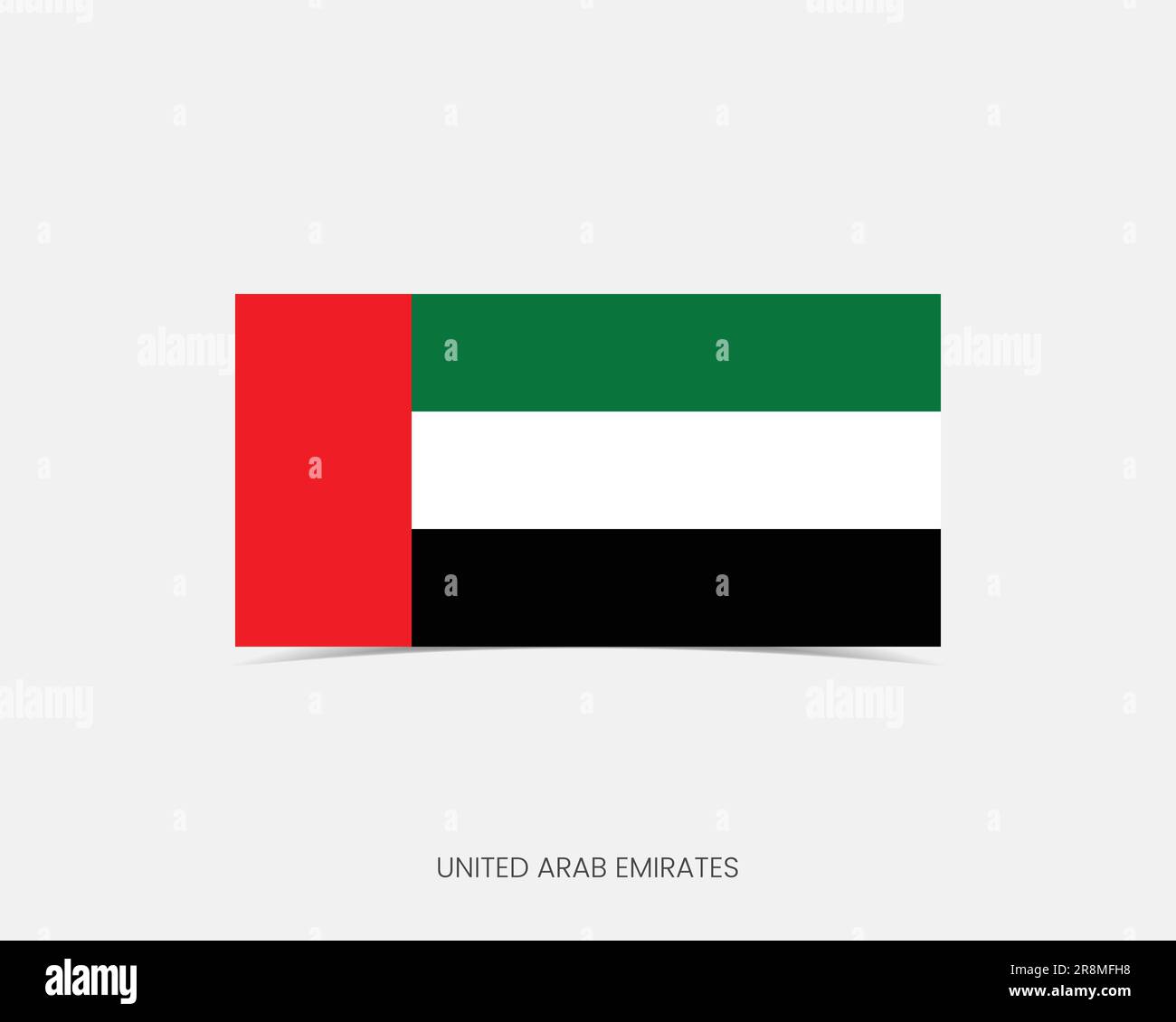 United Arab Emirates Rectangle flag icon with shadow Stock Vector Image ...
