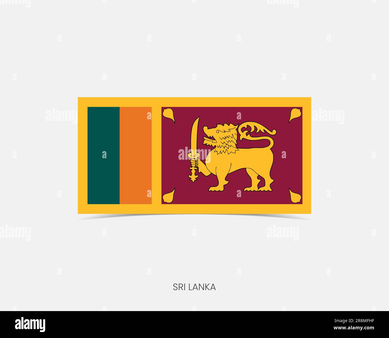 Sri Lanka Rectangle flag icon with shadow Stock Vector Image & Art - Alamy