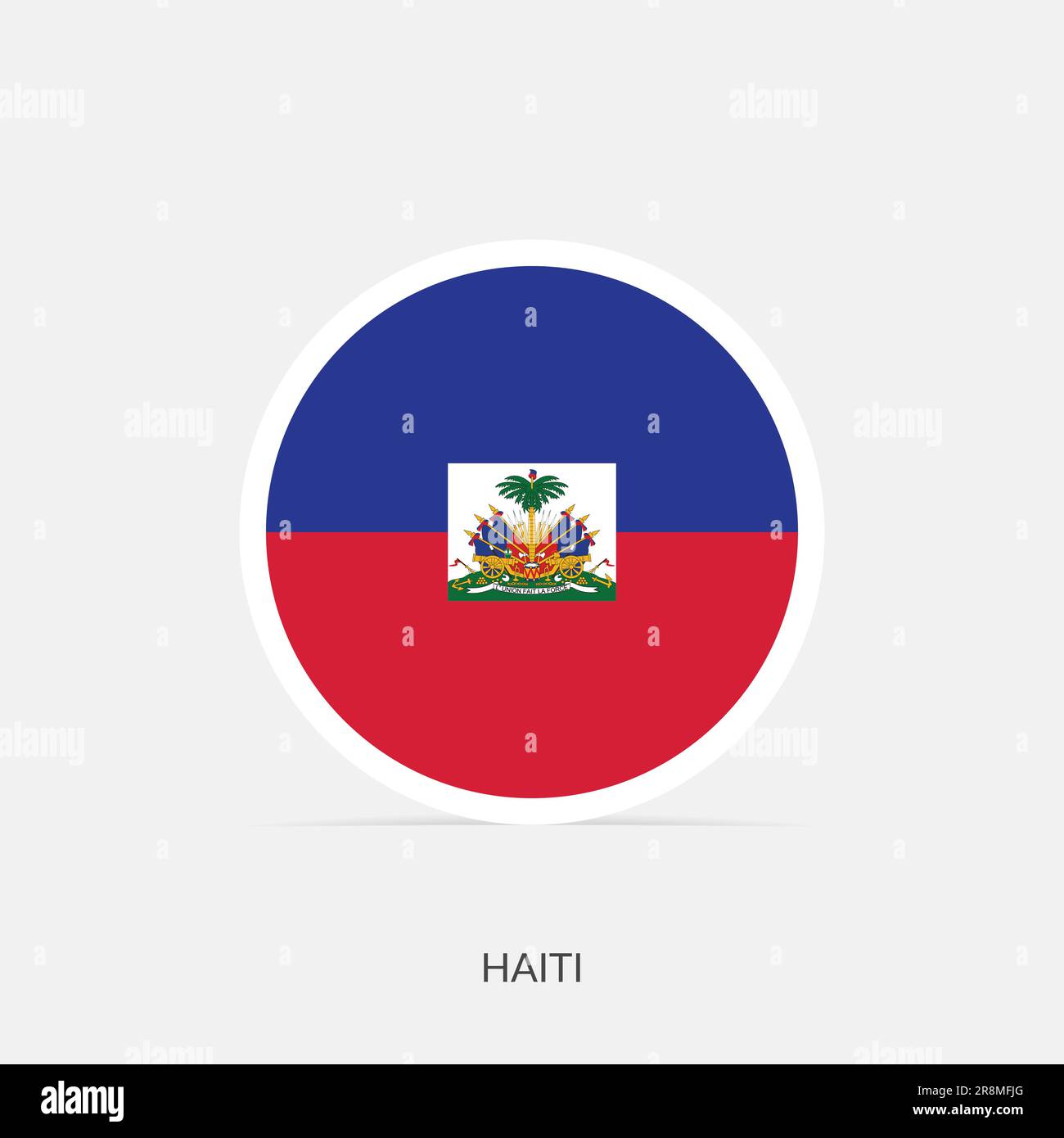 Haiti round flag icon with shadow Stock Vector Image & Art - Alamy