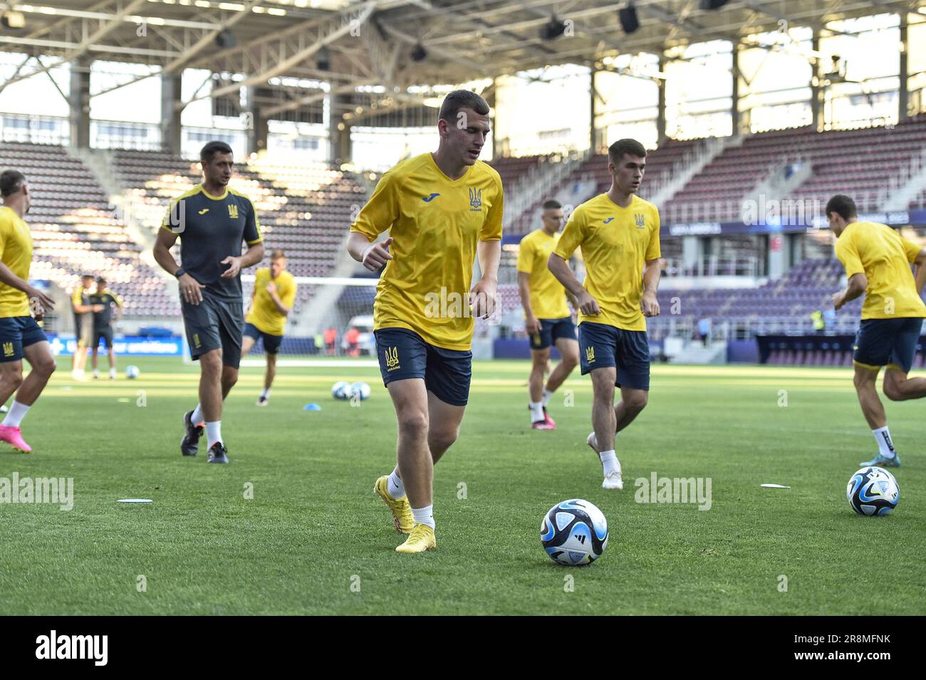 BUCHAREST, ROMANIA - JUNE 20, 2023 - Players of the Ukrainian national ...