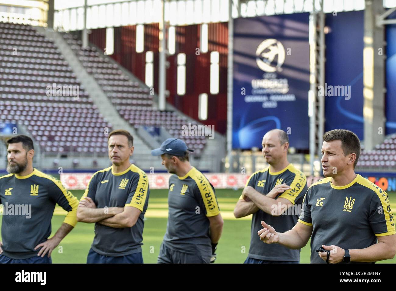 BUCHAREST, ROMANIA - JUNE 20, 2023 - Head coach of the Ukrainian ...