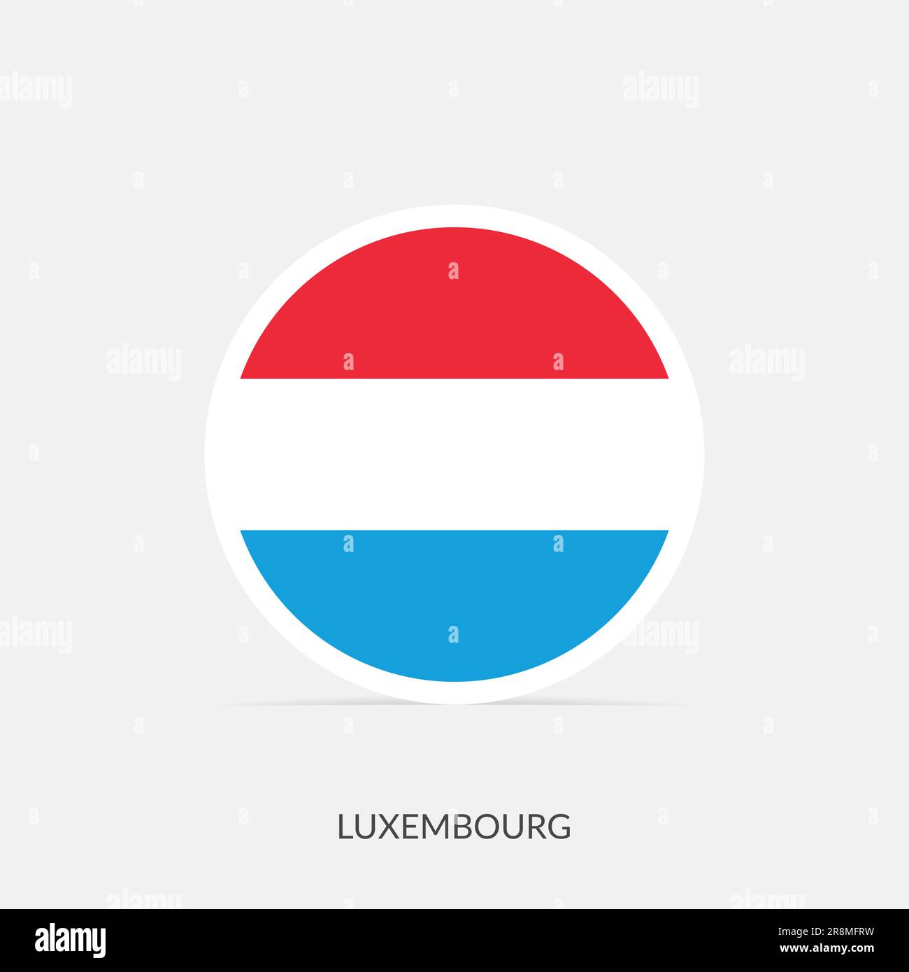 Luxembourg round flag icon with shadow Stock Vector Image & Art - Alamy