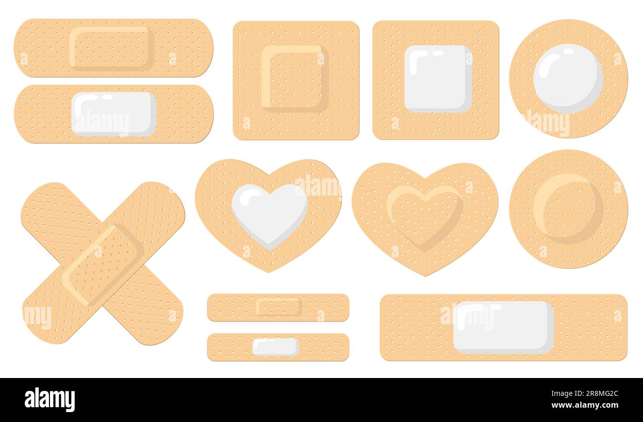 Various adhesive medical plasters flat icon set Stock Vector Image & Art - Alamy