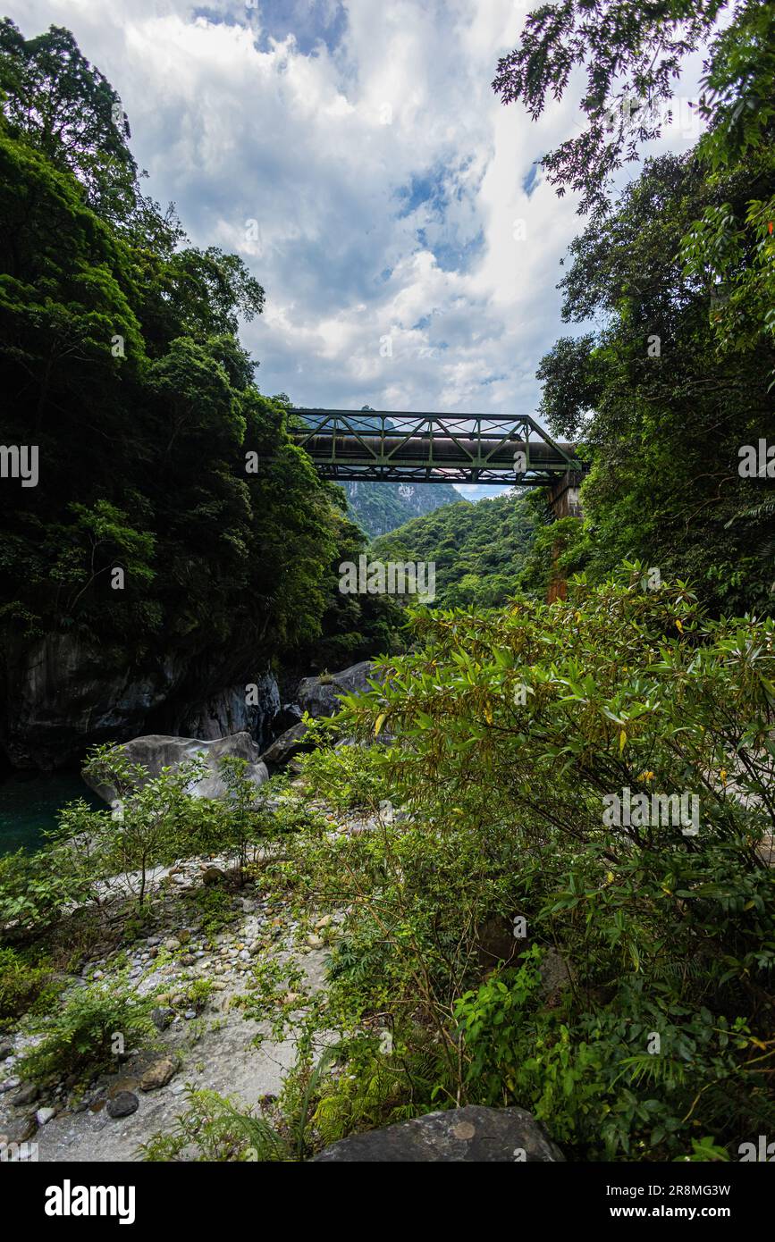 Shakadang hiking trail at the Taroko National Park Taiwan. The ...