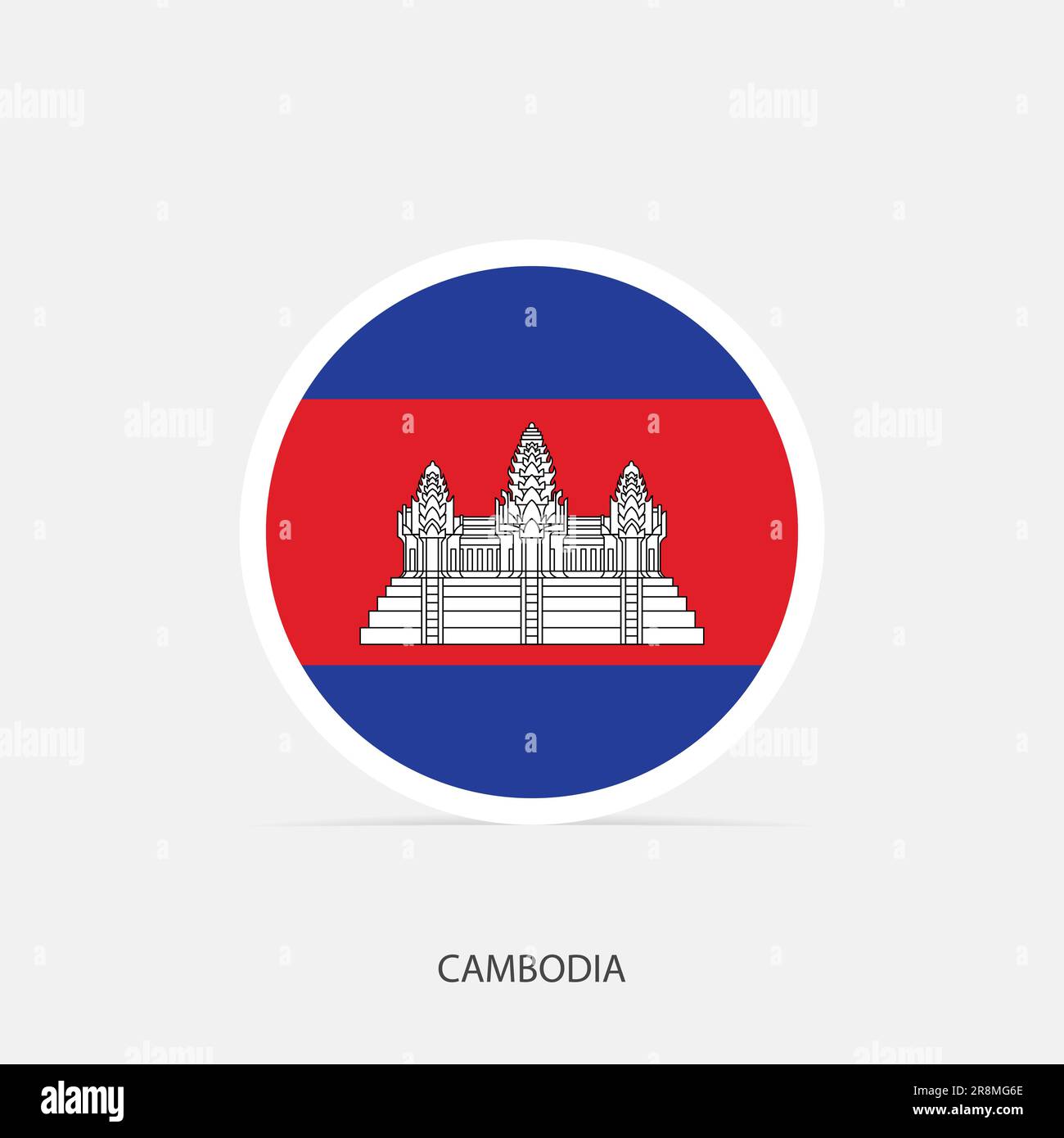 Cambodia round flag icon with shadow Stock Vector Image & Art - Alamy