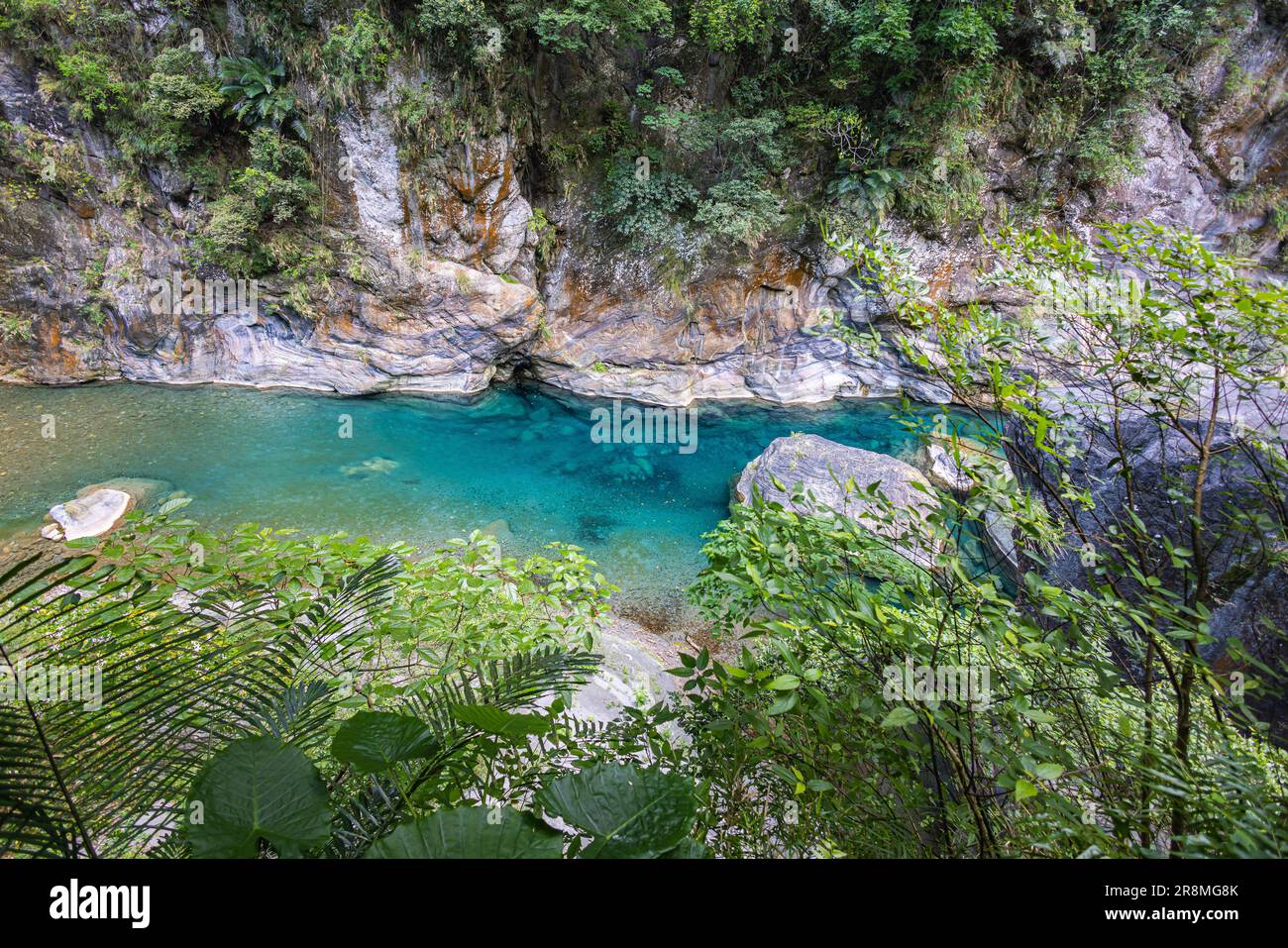 Shakadang hiking trail at the Taroko National Park Taiwan. The ...