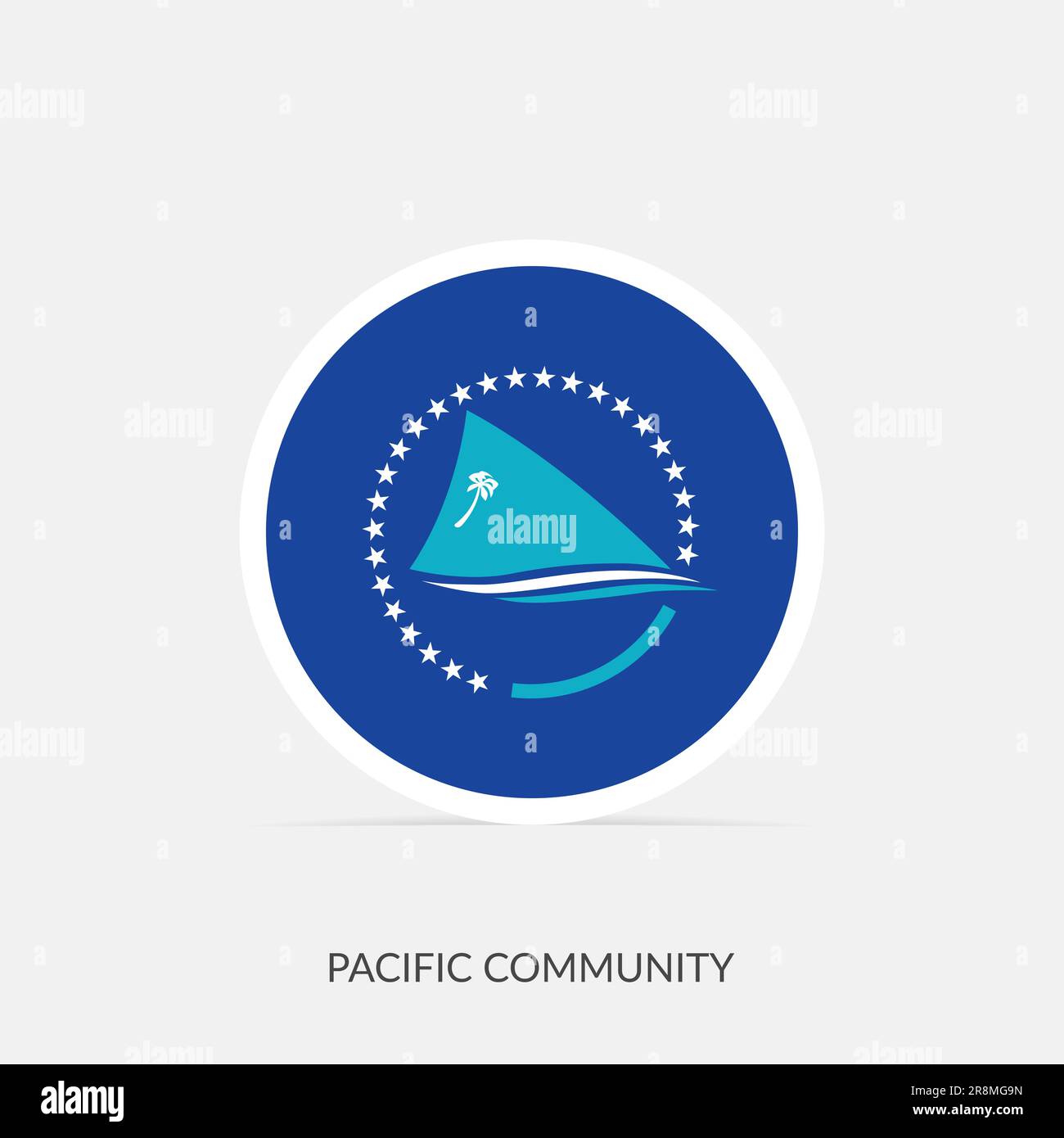 Pacific Community round flag icon with shadow Stock Vector Image & Art ...
