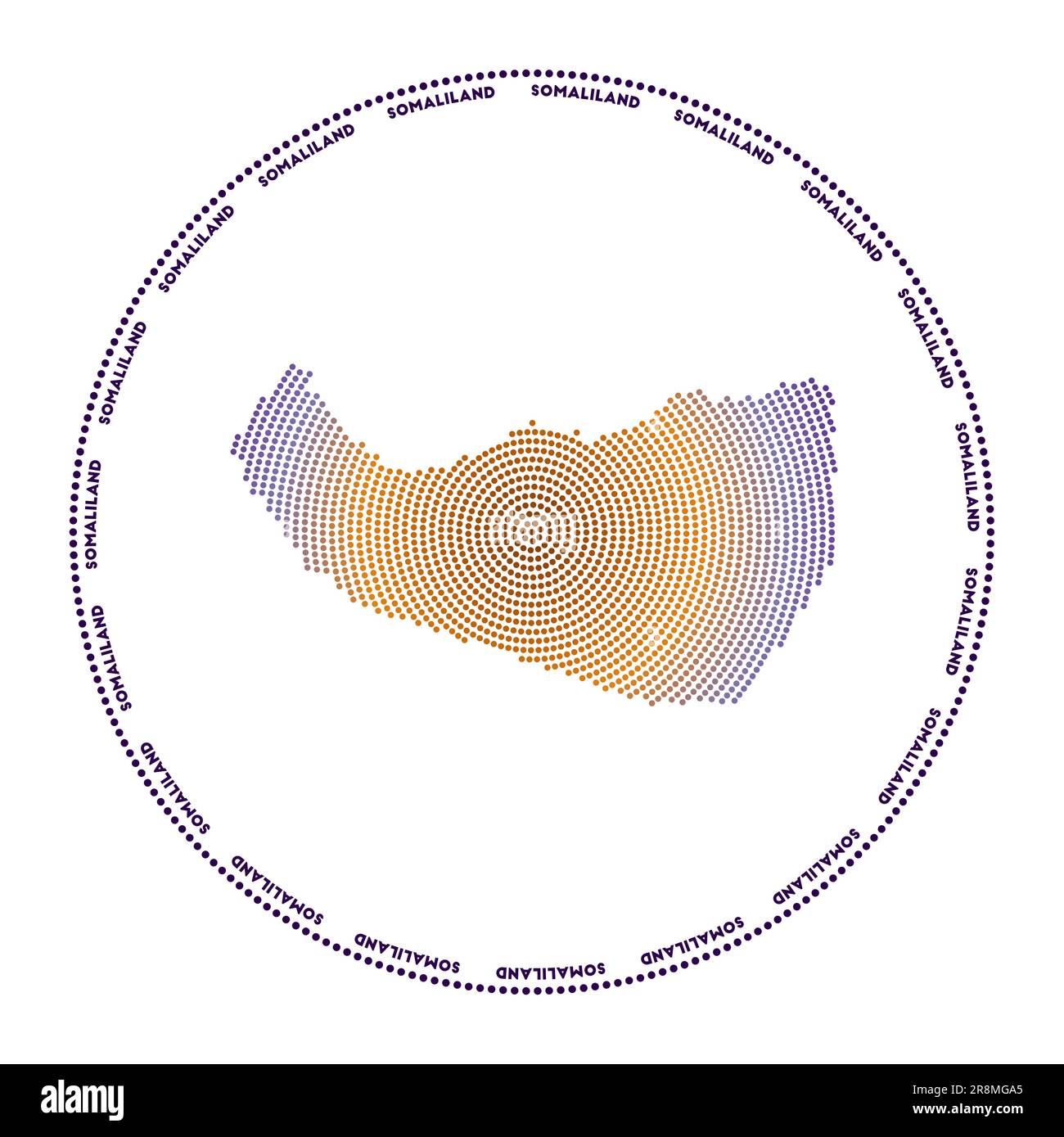 Somaliland round logo. Digital style shape of Somaliland in dotted ...