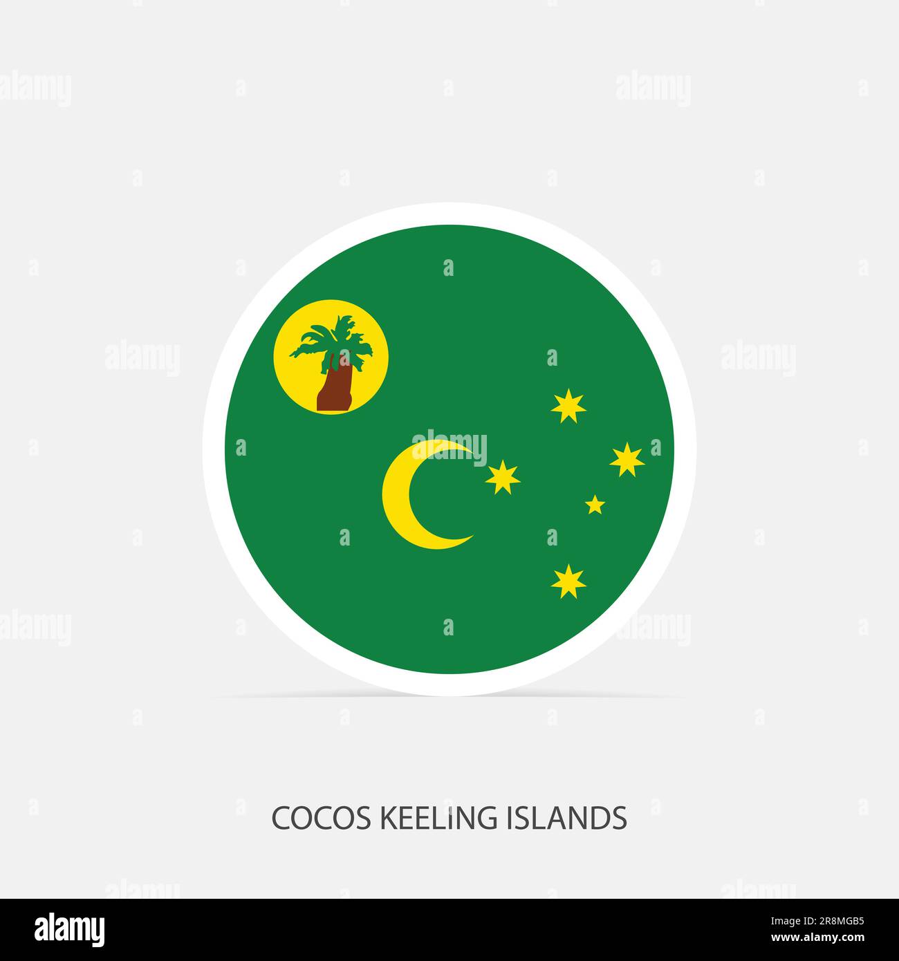 Cocos Keeling Islands round flag icon with shadow Stock Vector Image ...