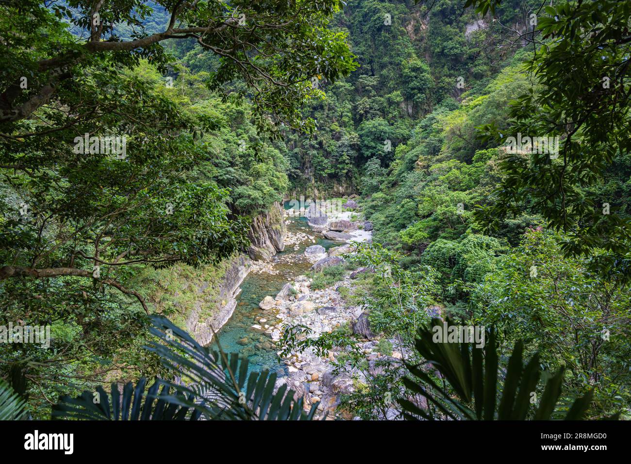 Shakadang hiking trail at the Taroko National Park Taiwan. The ...