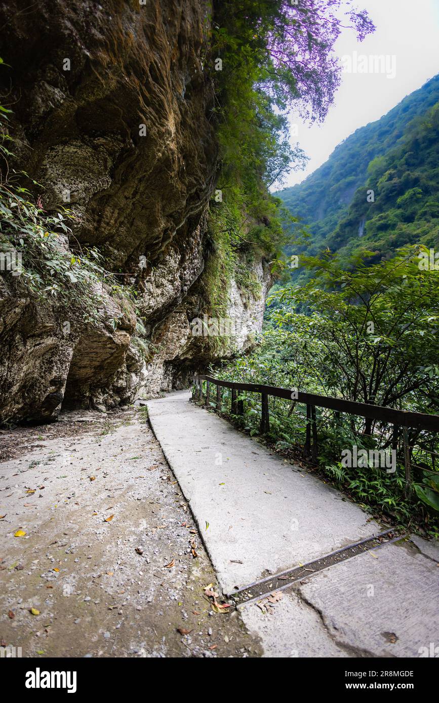 Shakadang hiking trail at the Taroko National Park Taiwan. The ...