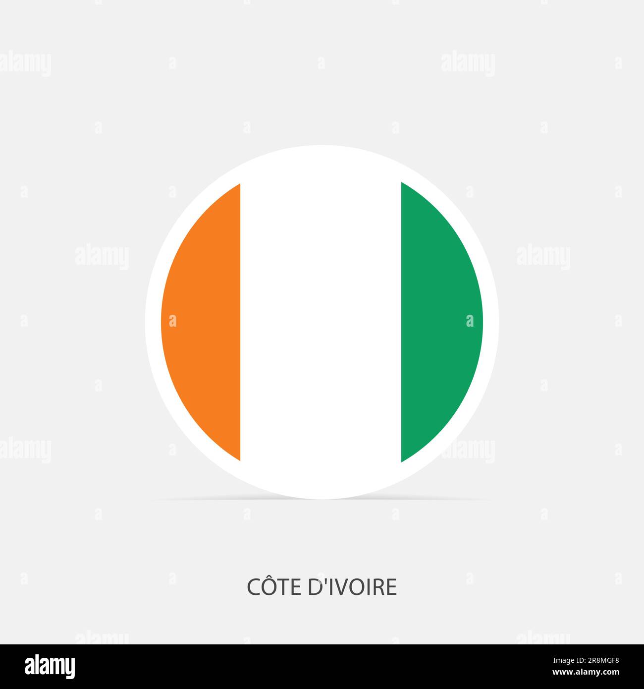 Cote dIvoire round flag icon with shadow Stock Vector Image & Art - Alamy