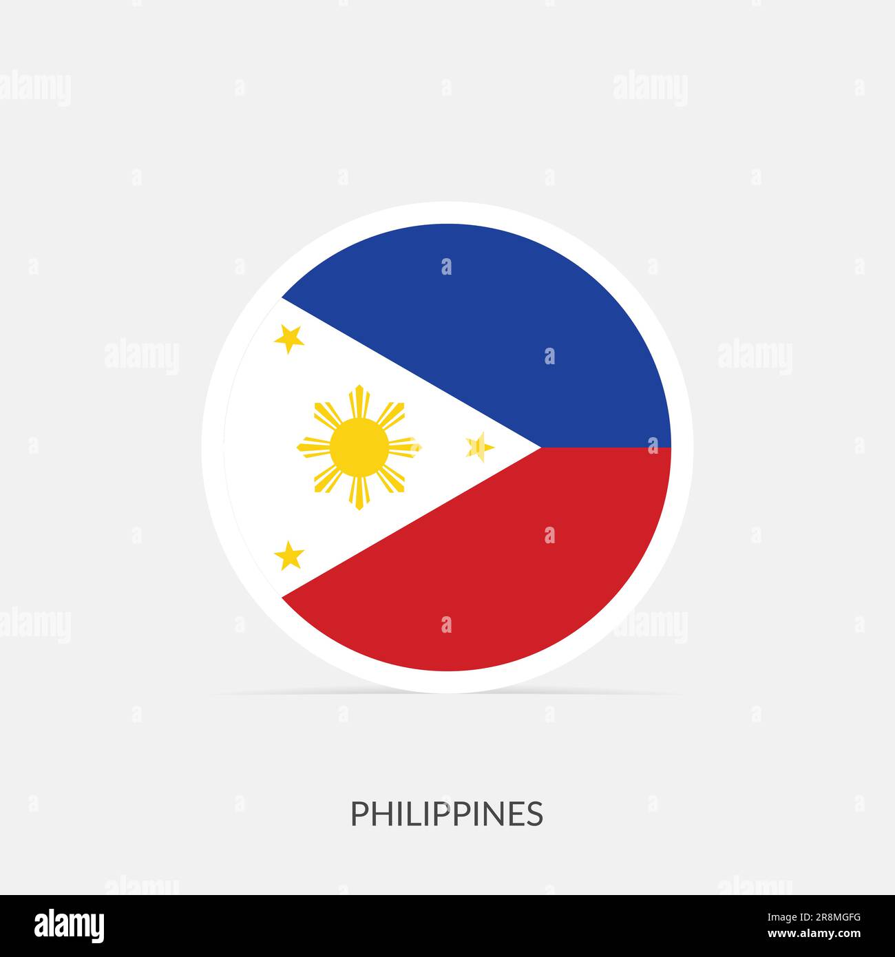 Philippines round flag icon with shadow Stock Vector Image & Art - Alamy