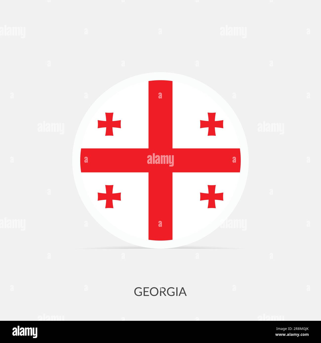 Georgia round flag icon with shadow Stock Vector Image & Art - Alamy