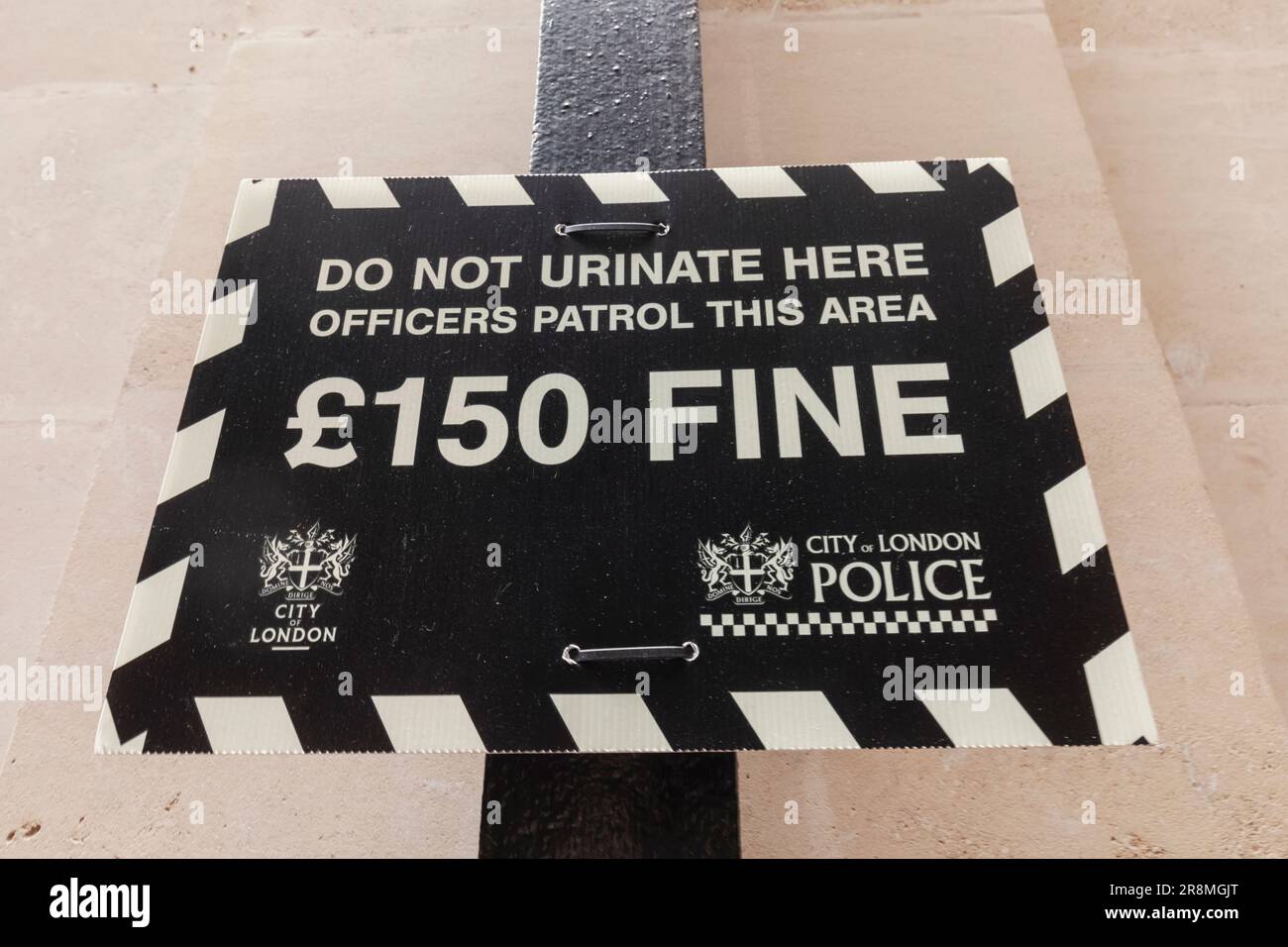 England, London, City of London, Street Urinating Warning Sign Stock ...