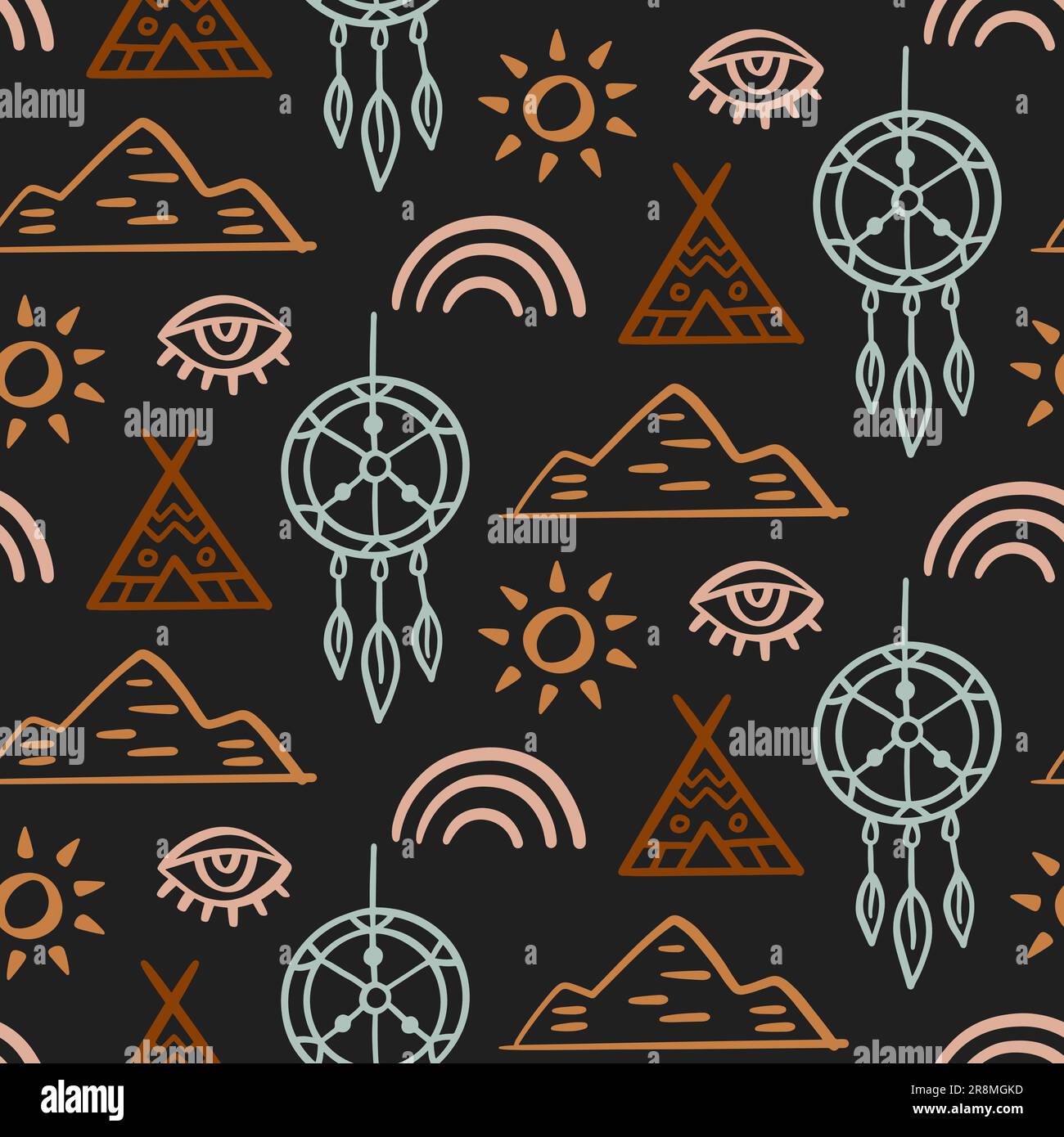 Western Seamless Pattern. Cowboy Wild West Print Stock Vector Image ...