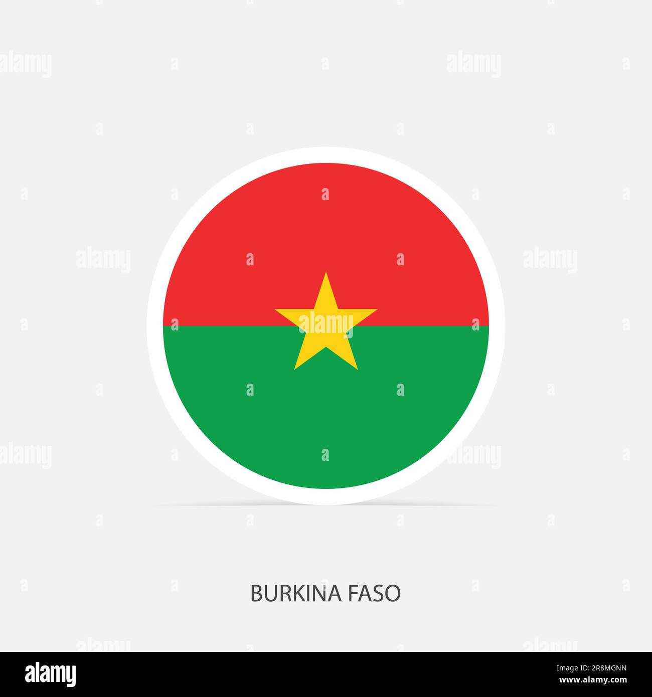 Burkina Faso round flag icon with shadow Stock Vector Image & Art - Alamy