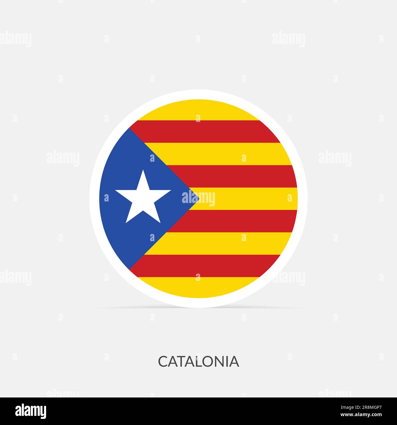 Catalonia round flag icon with shadow Stock Vector Image & Art - Alamy