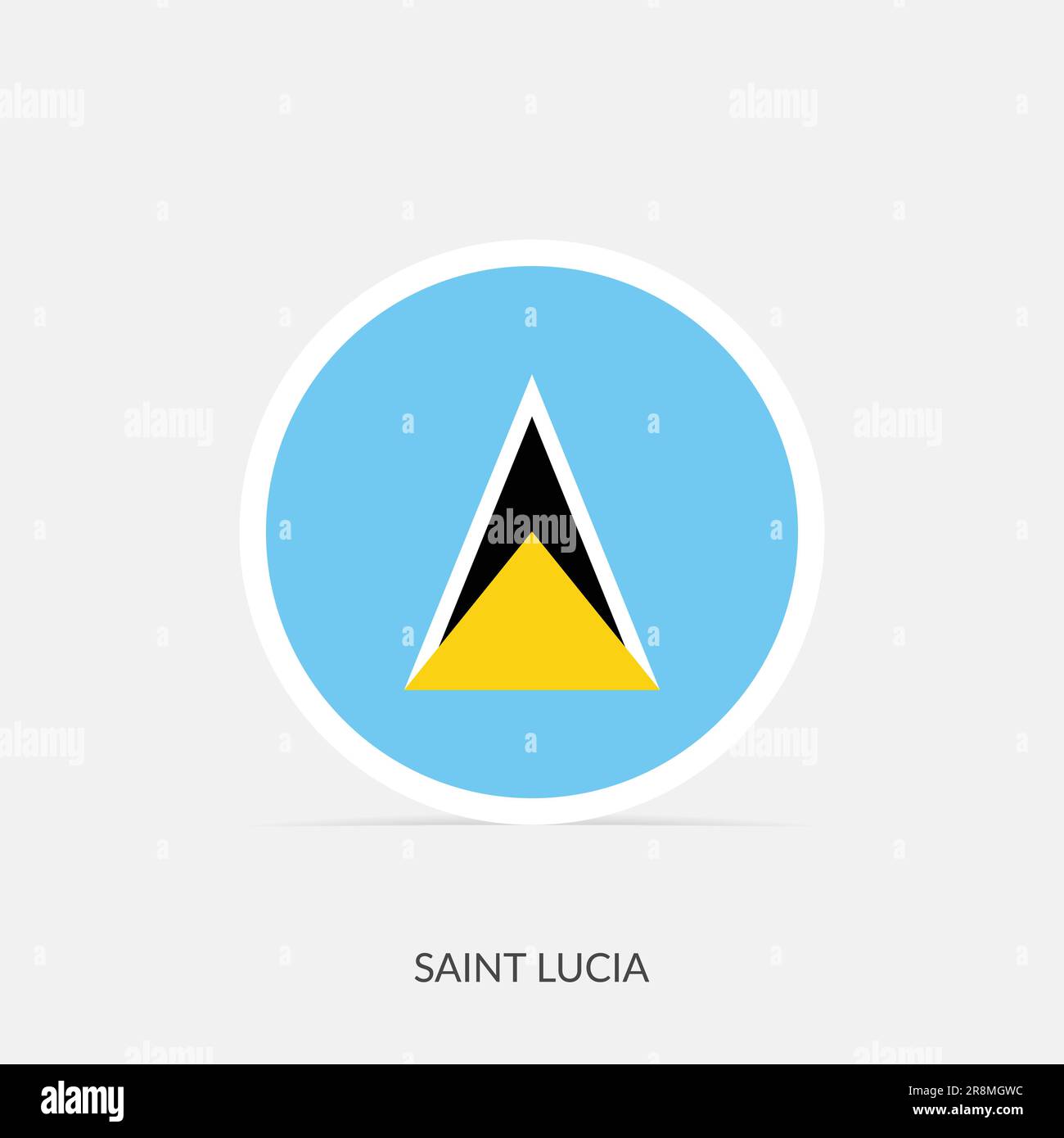 Saint Lucia round flag icon with shadow Stock Vector Image & Art - Alamy