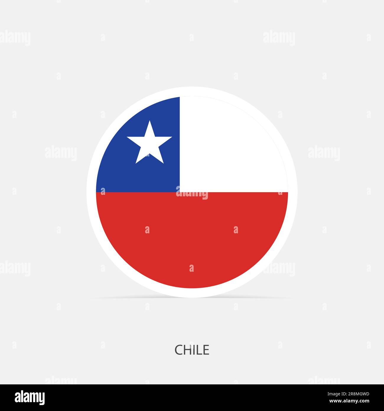 Chile round flag icon with shadow Stock Vector Image & Art - Alamy