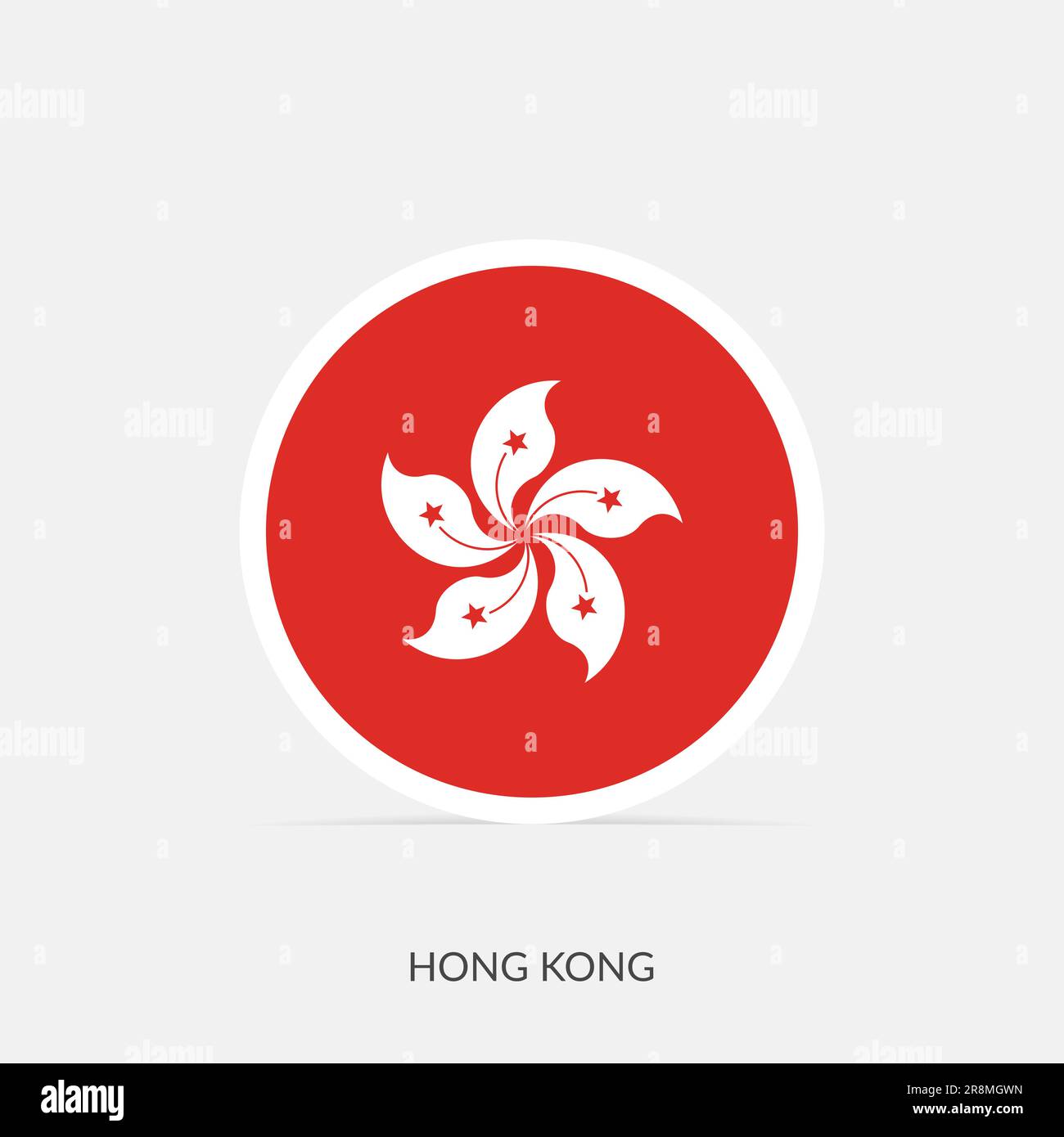 Hong Kong round flag icon with shadow Stock Vector Image & Art - Alamy