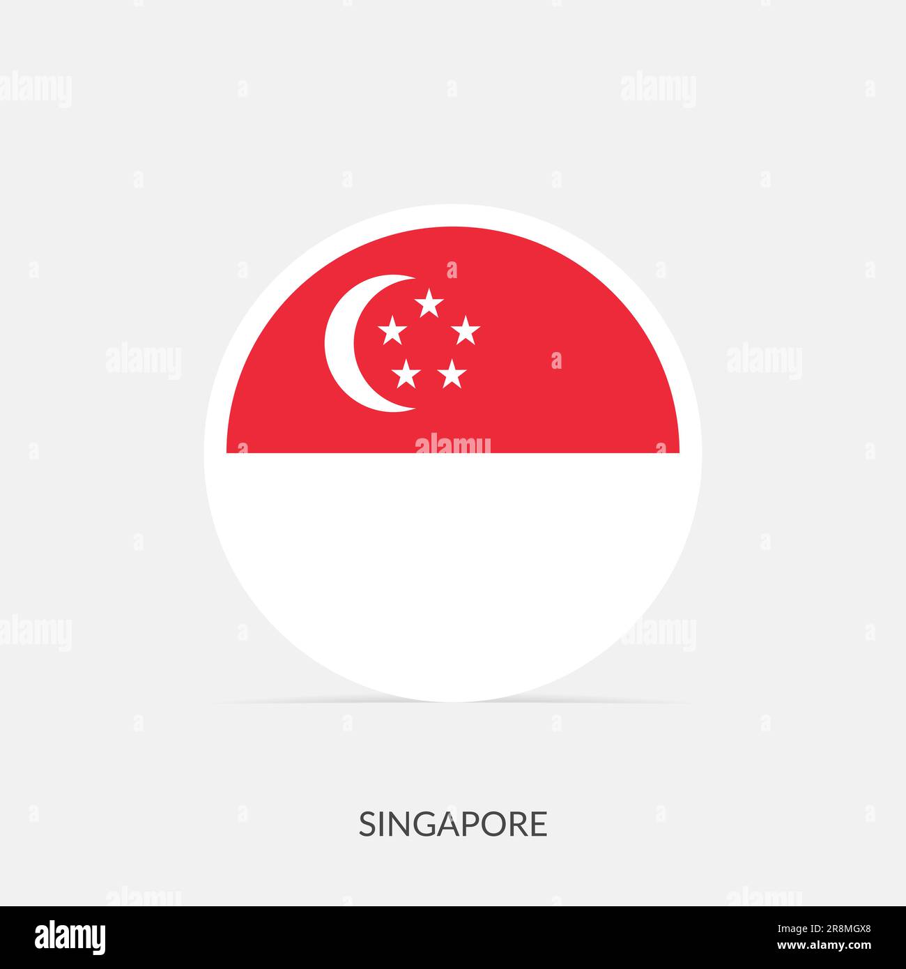 Singapore round flag icon with shadow Stock Vector Image & Art - Alamy