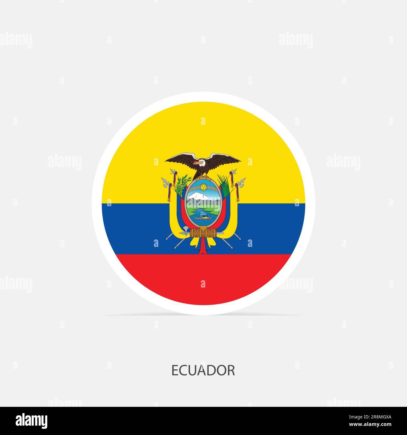Ecuador round flag icon with shadow Stock Vector Image & Art - Alamy