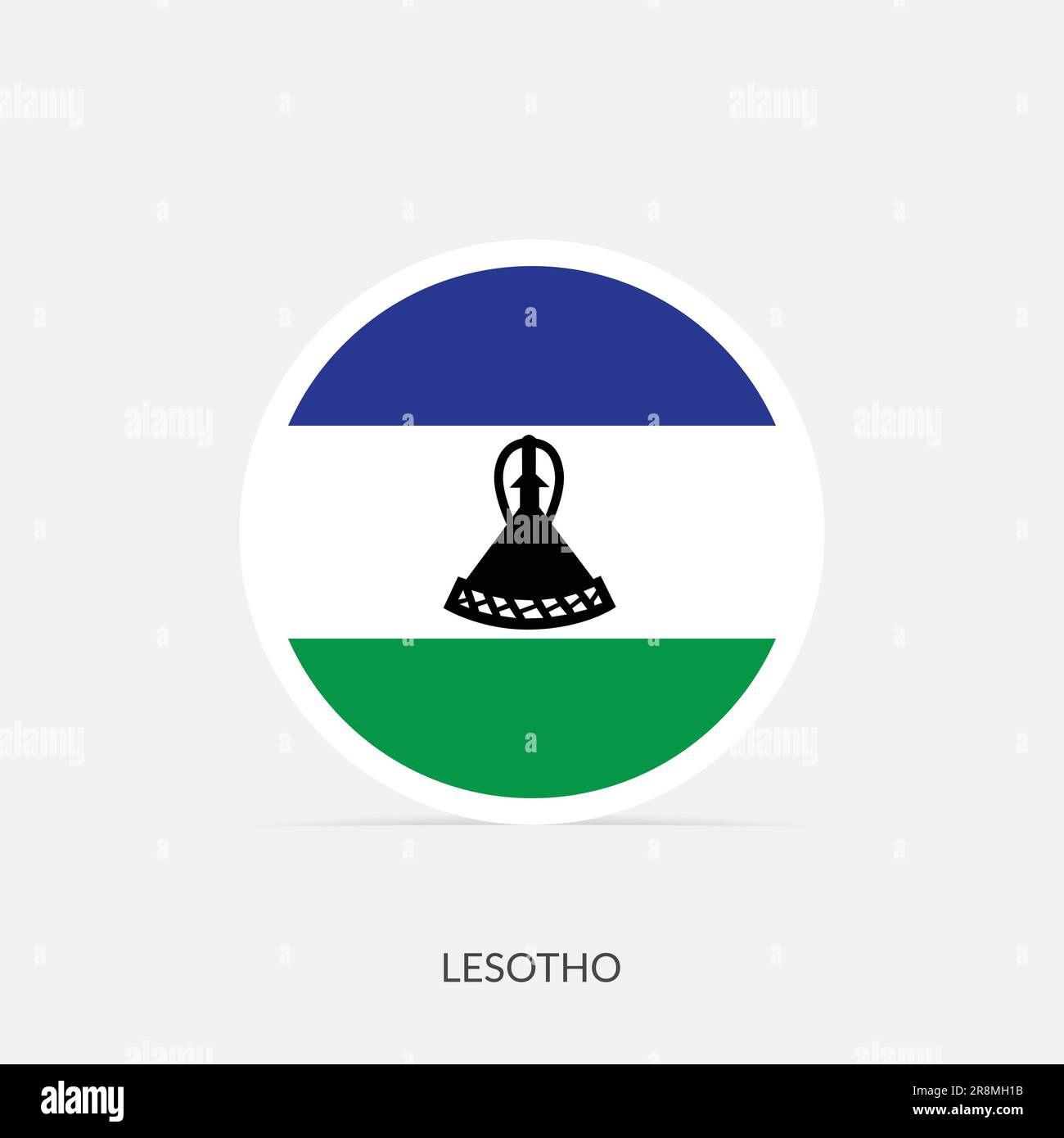 Lesotho round flag icon with shadow Stock Vector Image & Art - Alamy